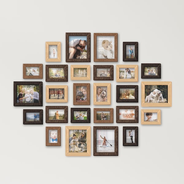 Custom Extra Large Wall Art Split Photo Frame Collage Wall Mounted Wood ...