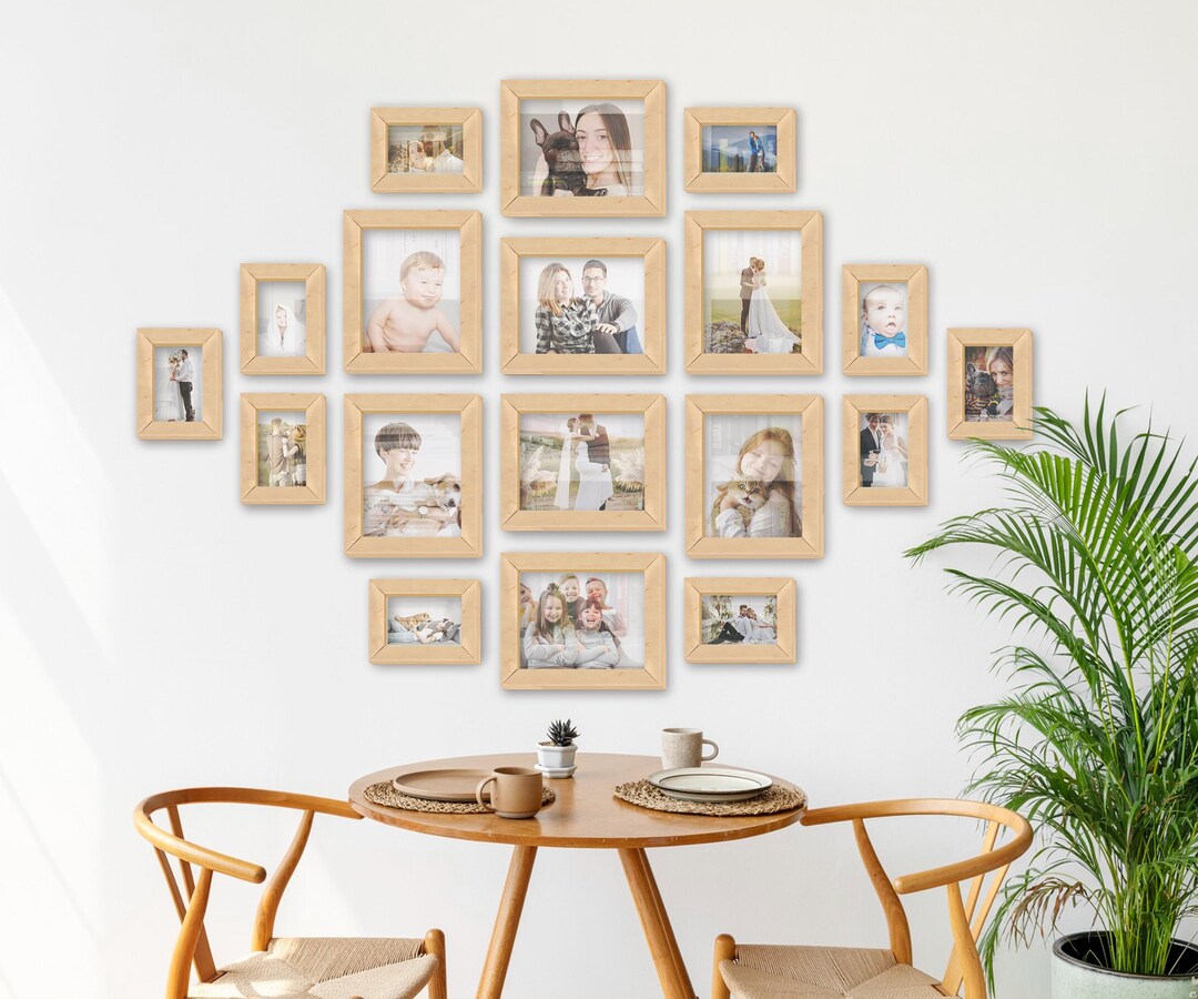 Custom Family Wall Gallery Photo Frames Collage Rustic Wooden Picture ...