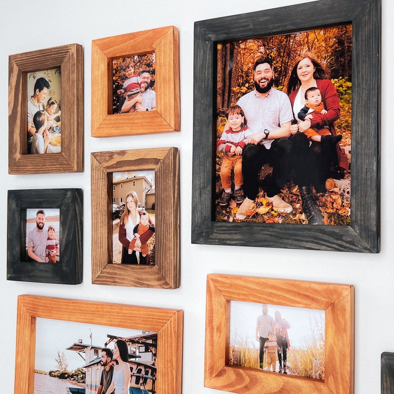 Wall Mounted Wooden Picture Frame Set 11 Pieces Home Decor Gallery ...