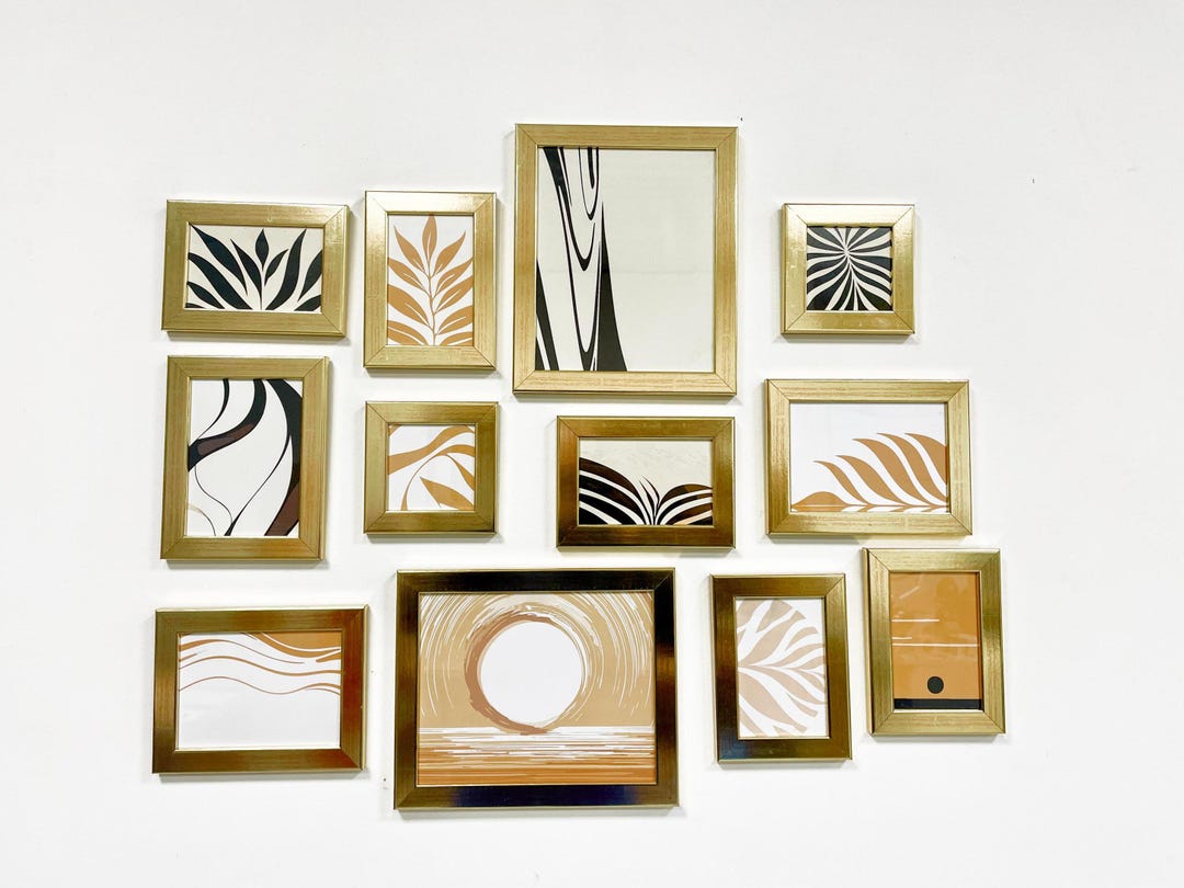 Custom Nursery Photo Frame Collage - Vintage Kids Room Wall Art, Golden ...