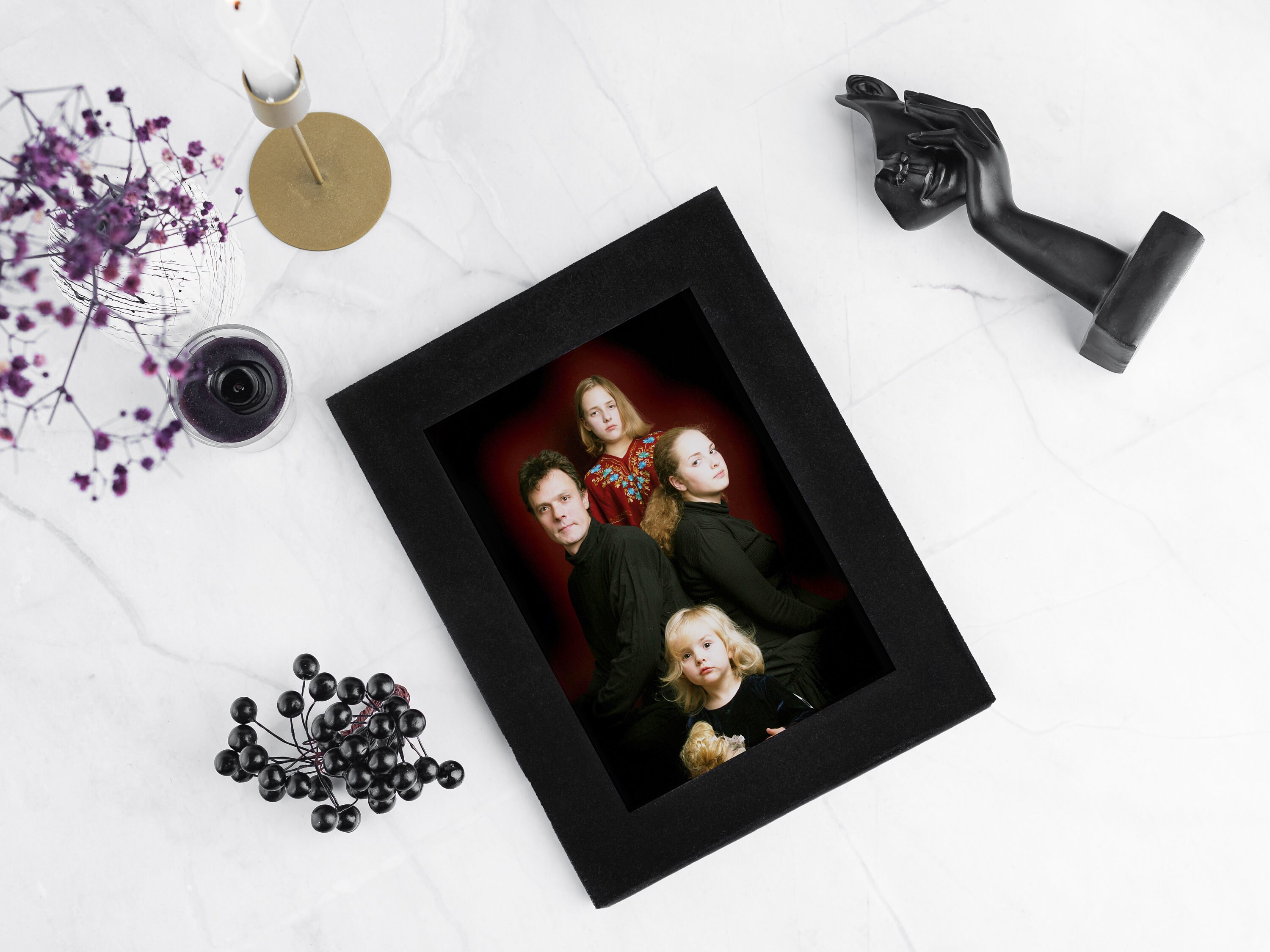 Rare Black Velvet Photo Frame Housewarming Gift Custom Microvelvet ...