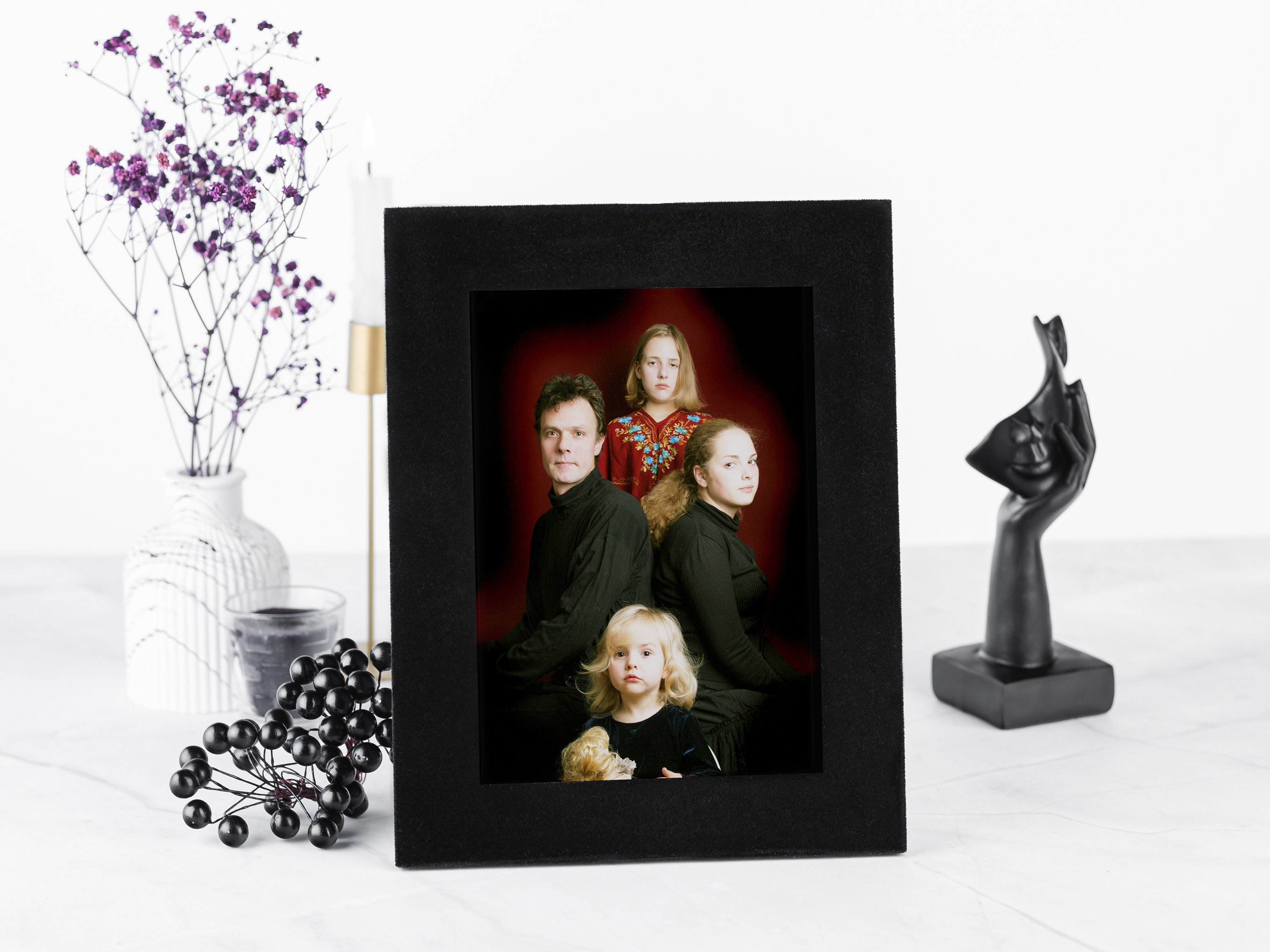 Rare Black Velvet Photo Frame Housewarming Gift Custom Microvelvet ...