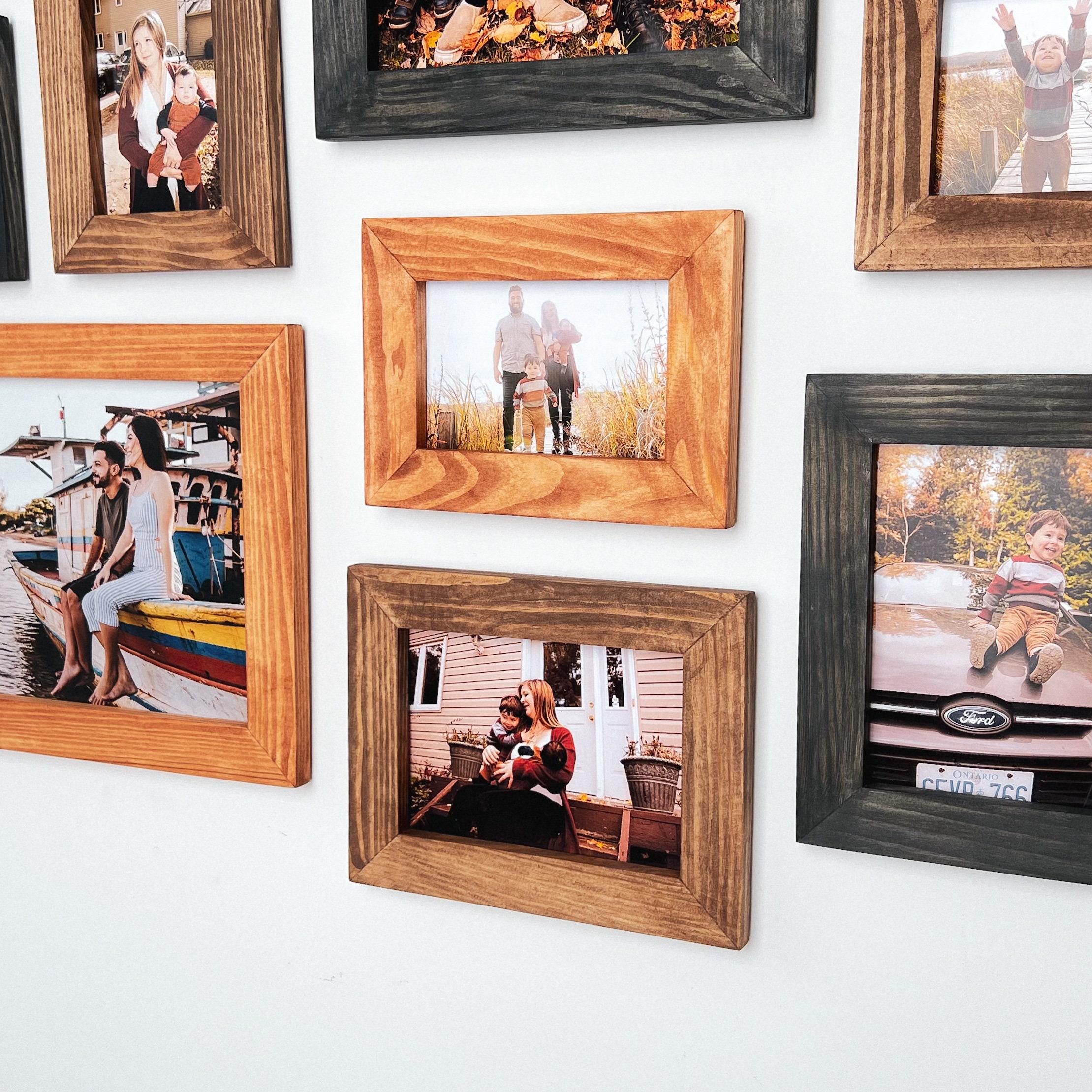 Wall Mounted Wooden Picture Frame Set 11 Pieces Home Decor Gallery ...