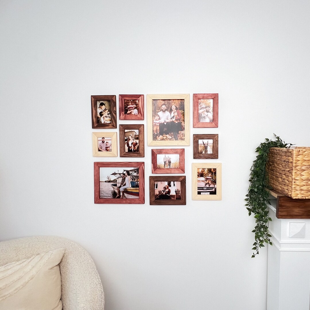 Wall Photo Gallery Wooden Home Decor 11 Pieces Wall Mounted Wooden ...