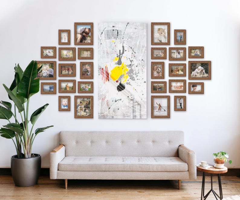 Custom Extra Large Wall Art Split Photo Frame Collage Wall Mounted Wood ...