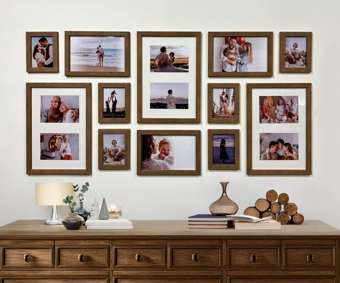 Wooden Picture Frame Set - New Home Decor, Custom Photo Collage, Rustic ...