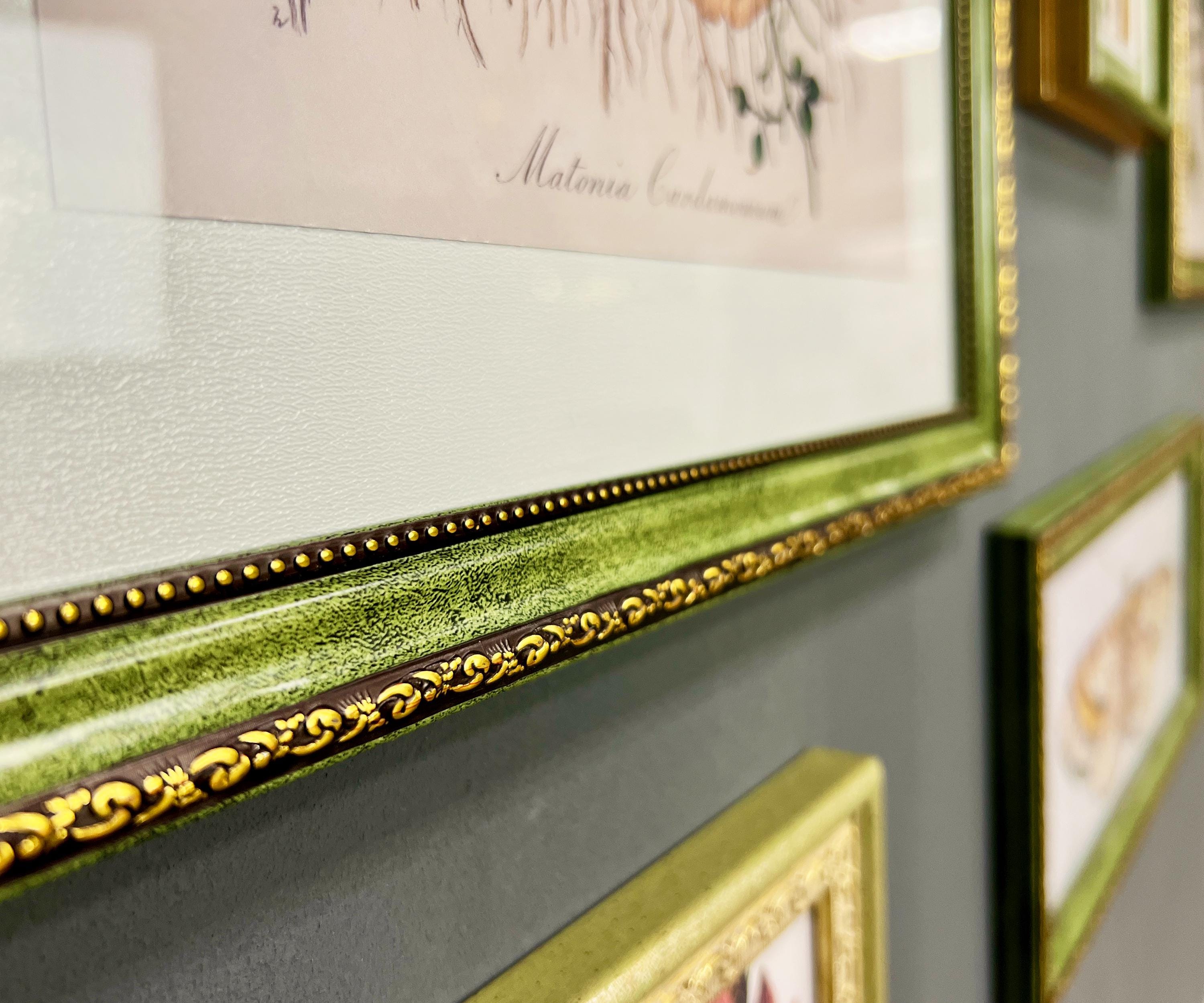 Vintage Picture Frame Set - Wooden & Gold Frames for Gallery Wall Display, Custom Home Decor ...