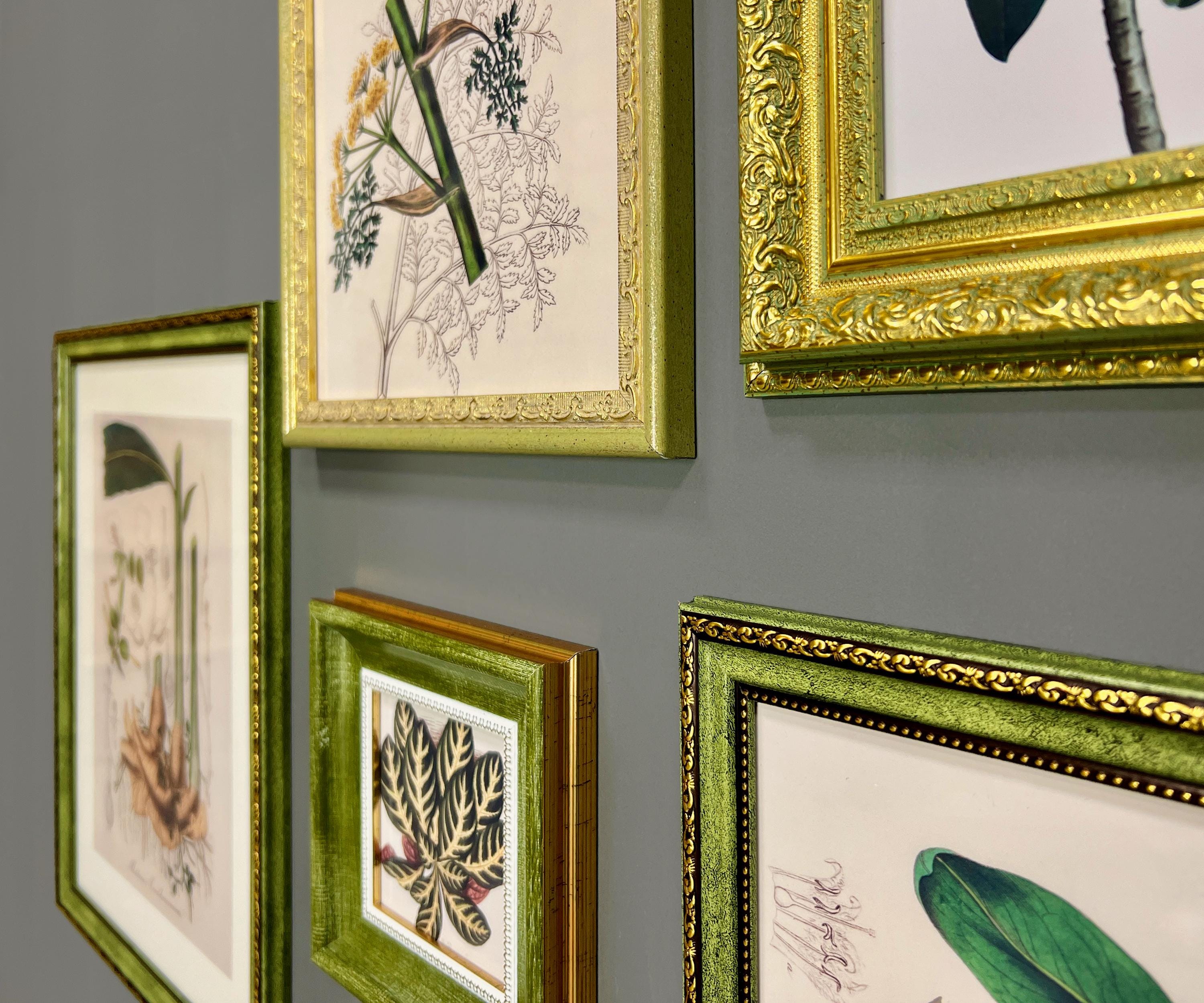 Vintage Picture Frame Set - Wooden & Gold Frames for Gallery Wall Display, Custom Home Decor ...