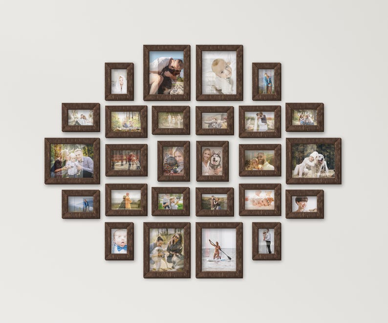 Custom Split Photo Collage Extra Large Wall Art Wood Picture Frame Set ...
