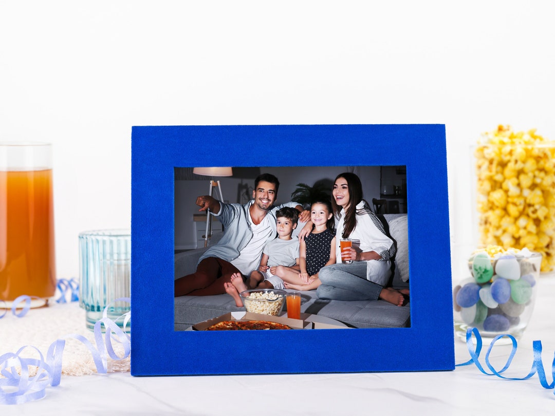 One of a Kind Blue Velvet Photo Frame Custom Velvet Fabric Picture ...