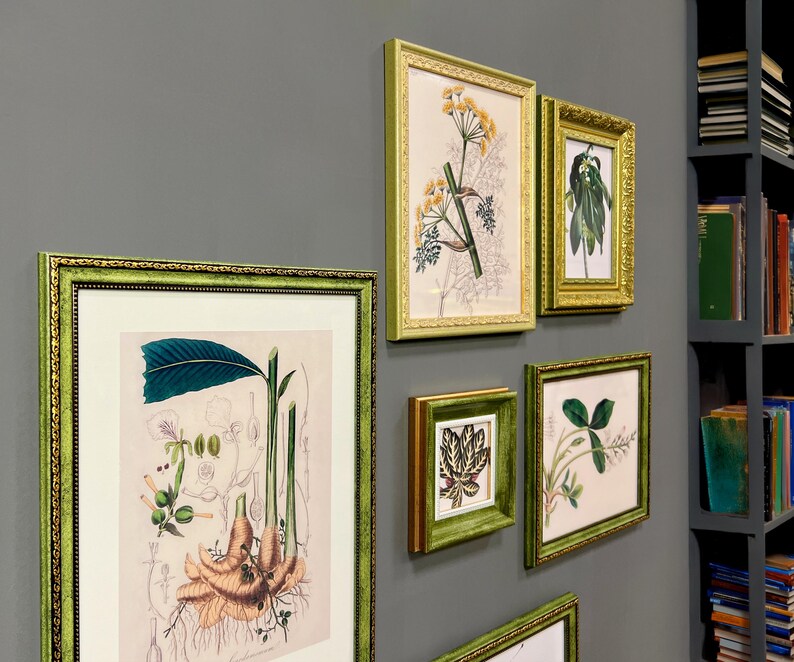 Vintage Picture Frame Set - Wooden & Gold Frames for Gallery Wall Display, Custom Home Decor ...