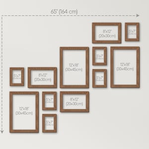 Wall Mounted Wood Picture Frame Set New Home Decor Gallery Custom Photo ...