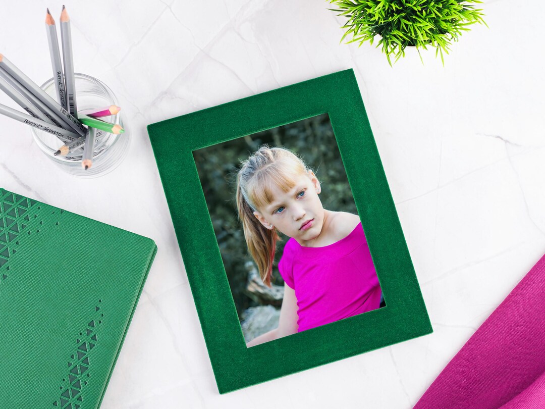 Green Velvet Picture Frame - Custom Housewarming Gift for Mom - Unique ...