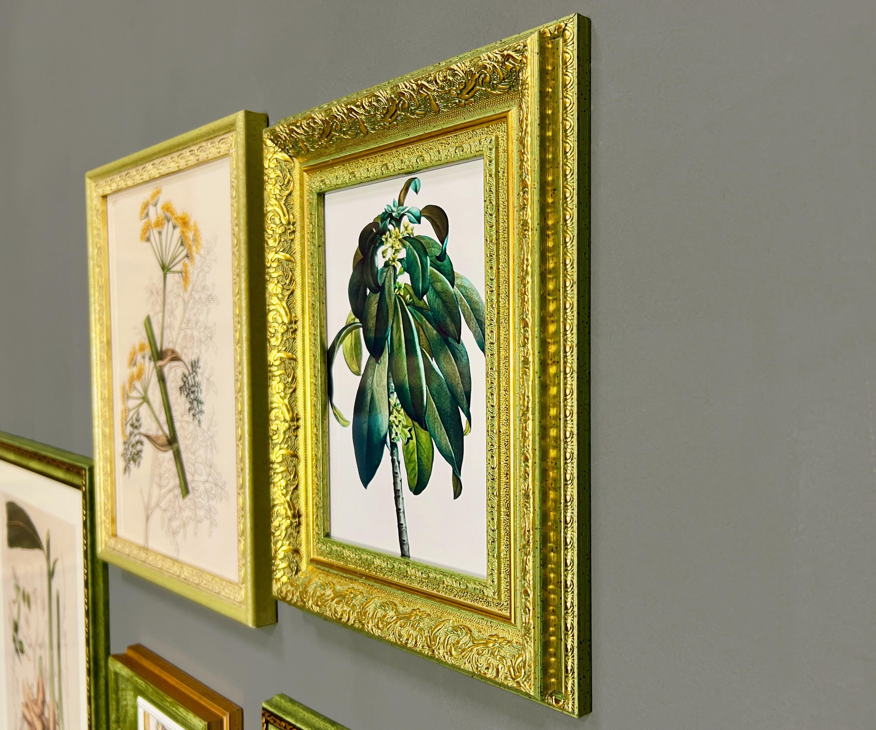 Vintage Picture Frame Set - Wooden & Gold Frames for Gallery Wall ...