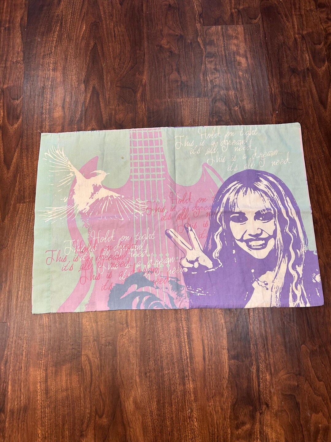 Vintage Disney Hannah Montana Purple Teal Flat Fitted Pillow Case - Etsy