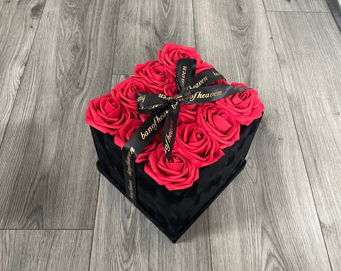 Luxury Square Rose Box Hamper-black Valentines Day, Home Decor, Flower ...