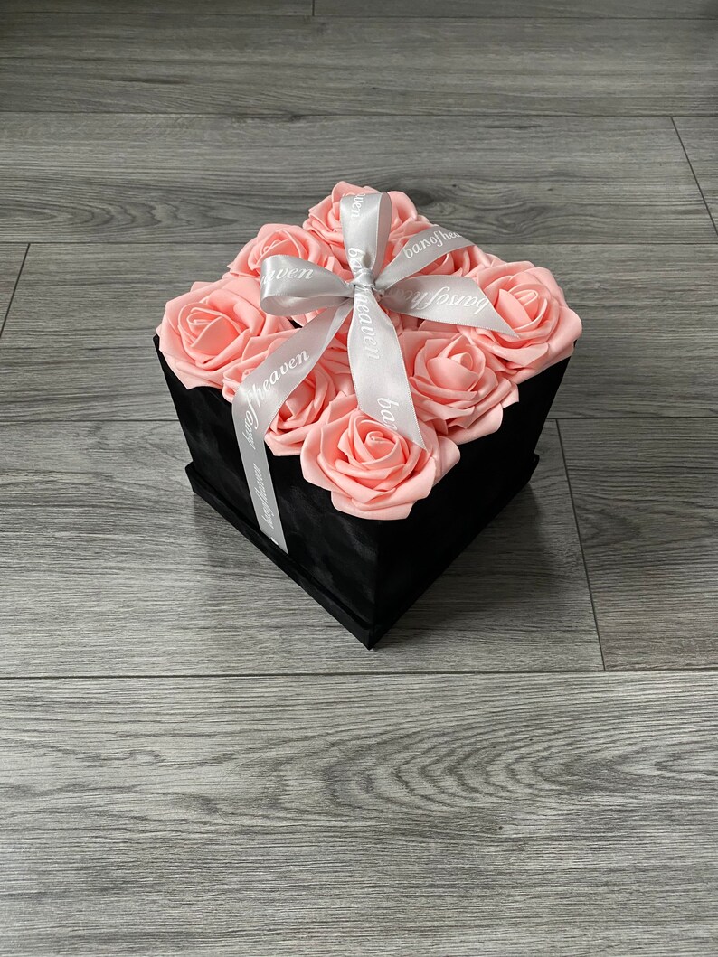 Luxury Square Rose Box Hamper-black Valentines Day Home - Etsy