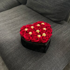Premium Chocolate & Love Heart Rose Box Gift Flower Box, Rose Box ...