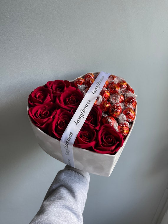 Love Heart Velvet Premium Silk Rose Chocolate Box Hatbox - Etsy