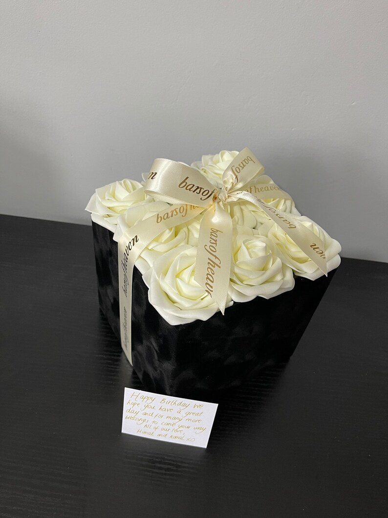 Luxury Square Rose Box Hamper-black Valentines Day Home - Etsy