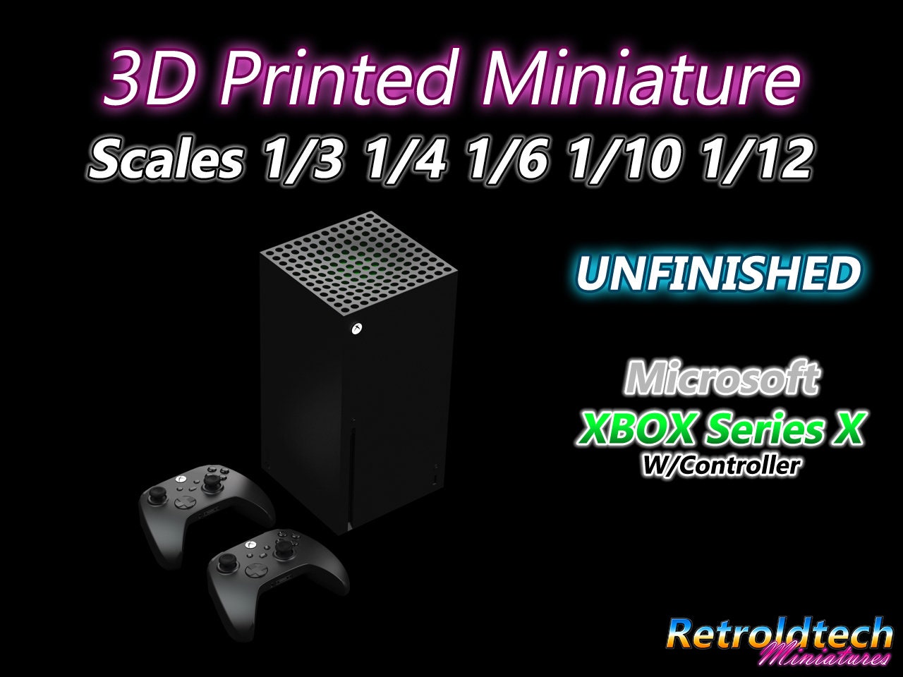 Miniature Microsoft XBOX Series X 3D Printed Unfinished | Etsy