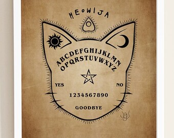 Cat Ouija Board Art - Etsy