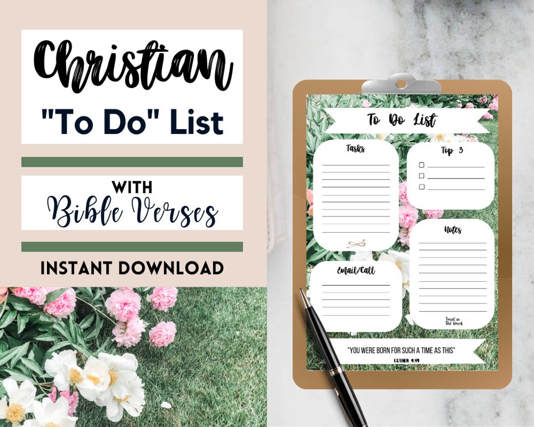Christian to Do List - Christian Planner Page - Christian Home - Etsy