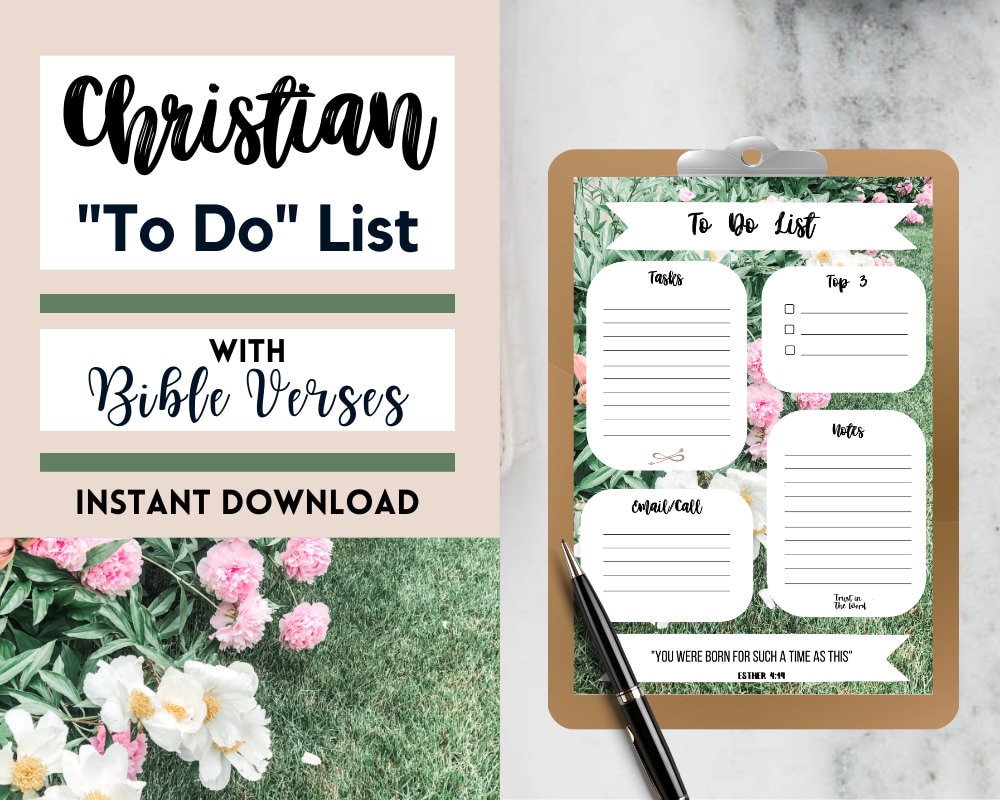 Christian to Do List Christian Planner Page Christian Home - Etsy New ...