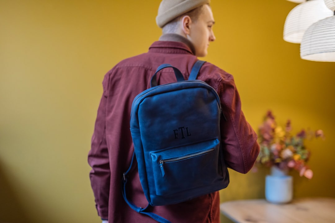 Blue Backpack Leather, Personalized Leather Mens Backpack, Leather ...