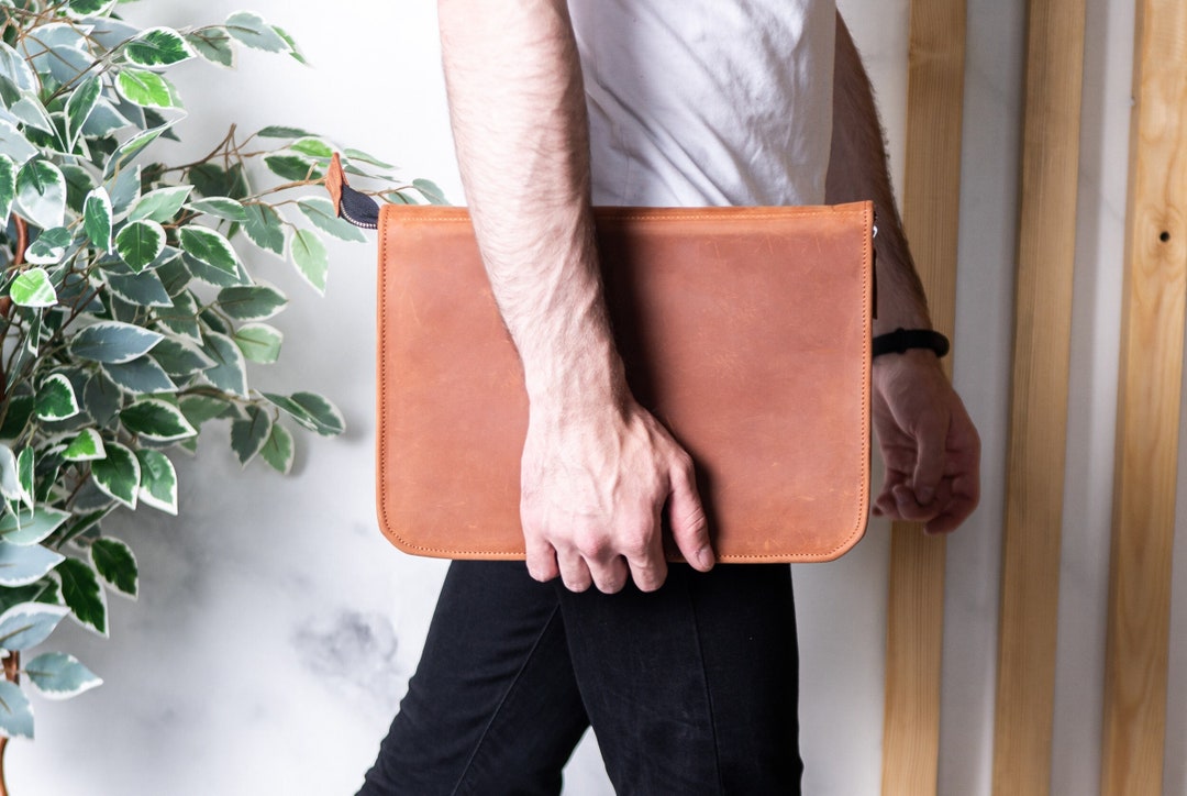 Classic Leather Padfolio With Zipper, Premium Business Portfolio for ...