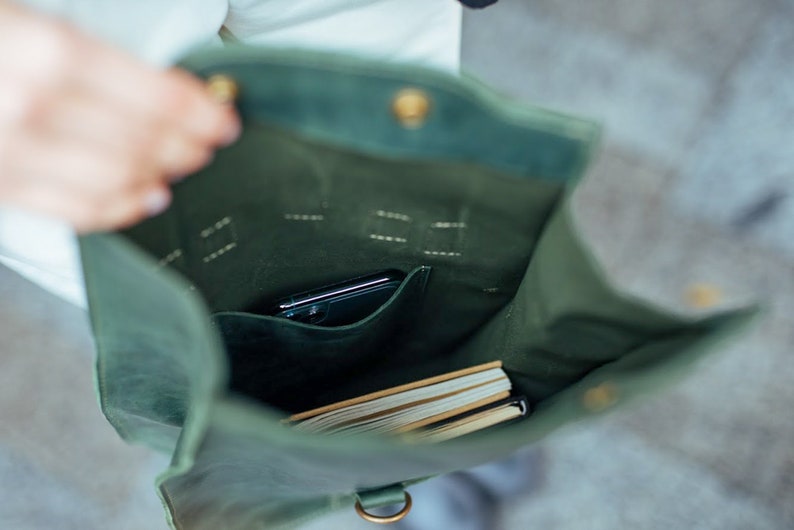 Small Backpack Mini Backpack Leather Green Leather Backpack | Etsy