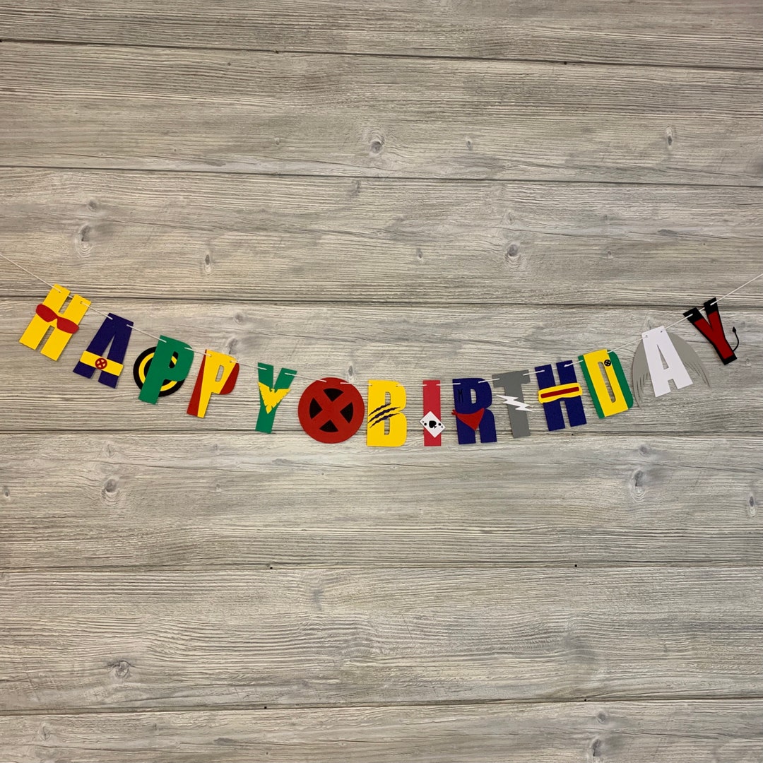 X-men Inspired Birthday Banner X-men Party Decorations - Etsy