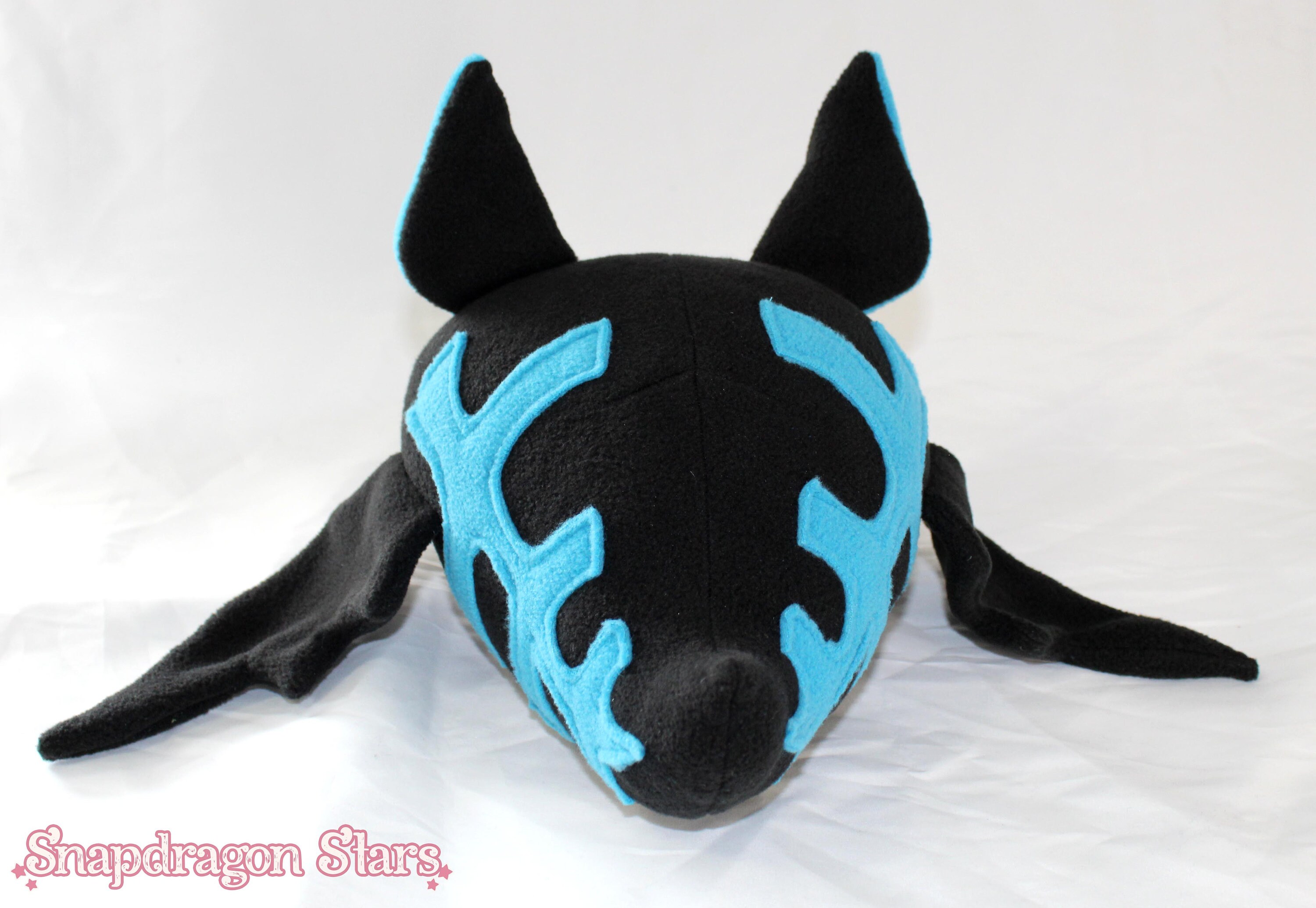 Bright Blue & Black Skeleton Bat Plushie - Ready to Ship! - Goth Toys ...