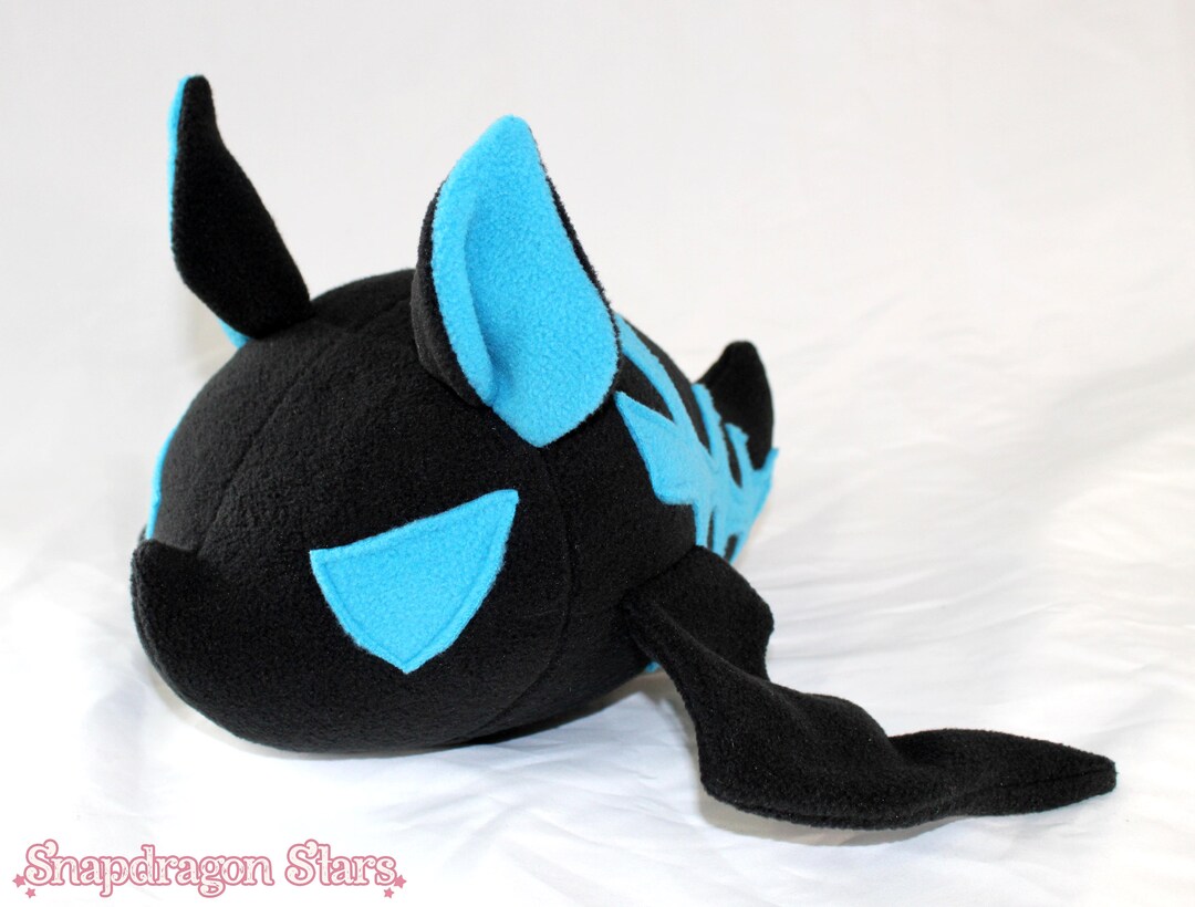 Bright Blue & Black Skeleton Bat Plushie - Ready to Ship! - Goth Toys ...