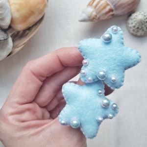 Blue Pink Starfish Hair Clips, Mermaid Starfish Beach Hair, Nautical ...
