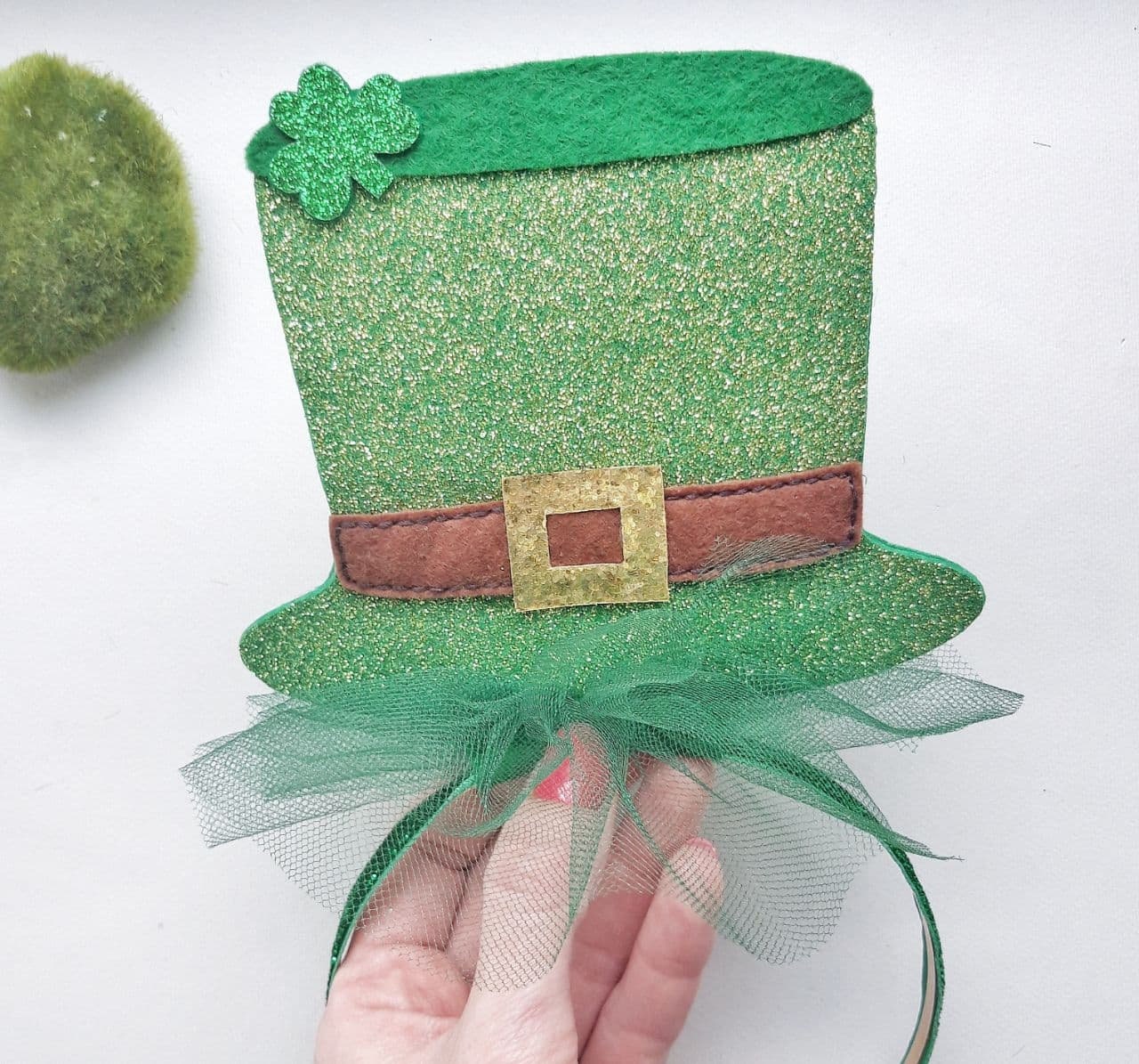 St Patrick’s Day Felt Hat With Green Shamrock, Leprechaun Hat Headband ...