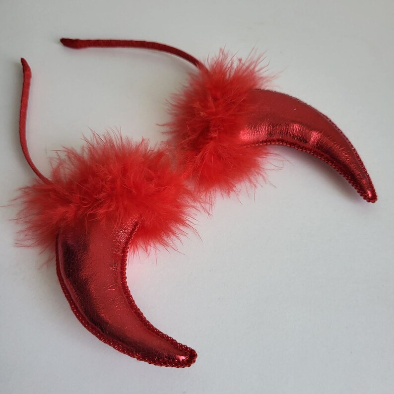 Red Devil Horns Headband Halloween Costume, Demon Horns Headpiece ...