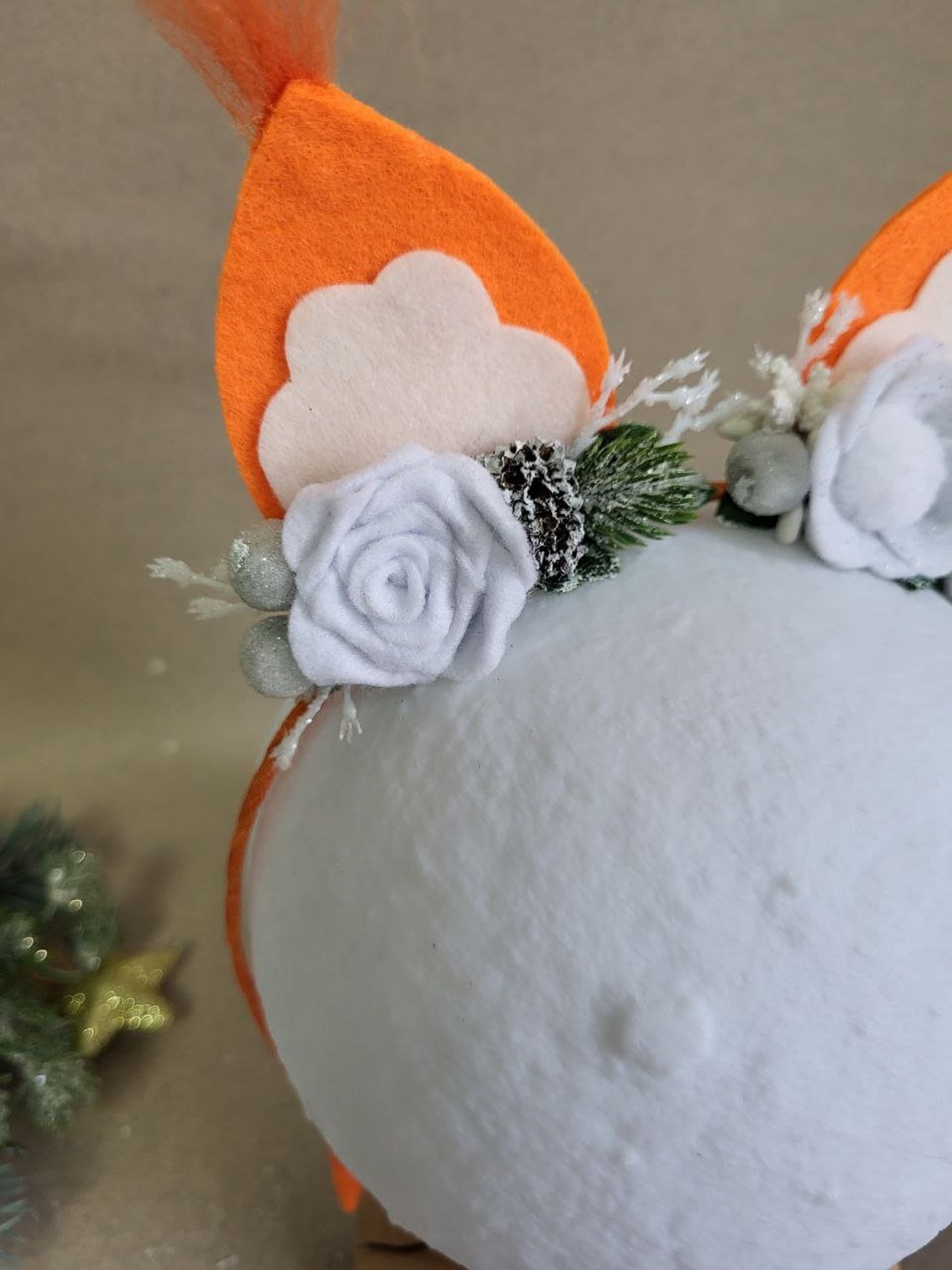 Squirrel Ears Headband: Felt Woodland Costume Headpiece With White ...