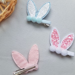 SET 2 Bunny Ears Hair Clips, Easter Bunny Hair Bow, Easter Hair Clips ...