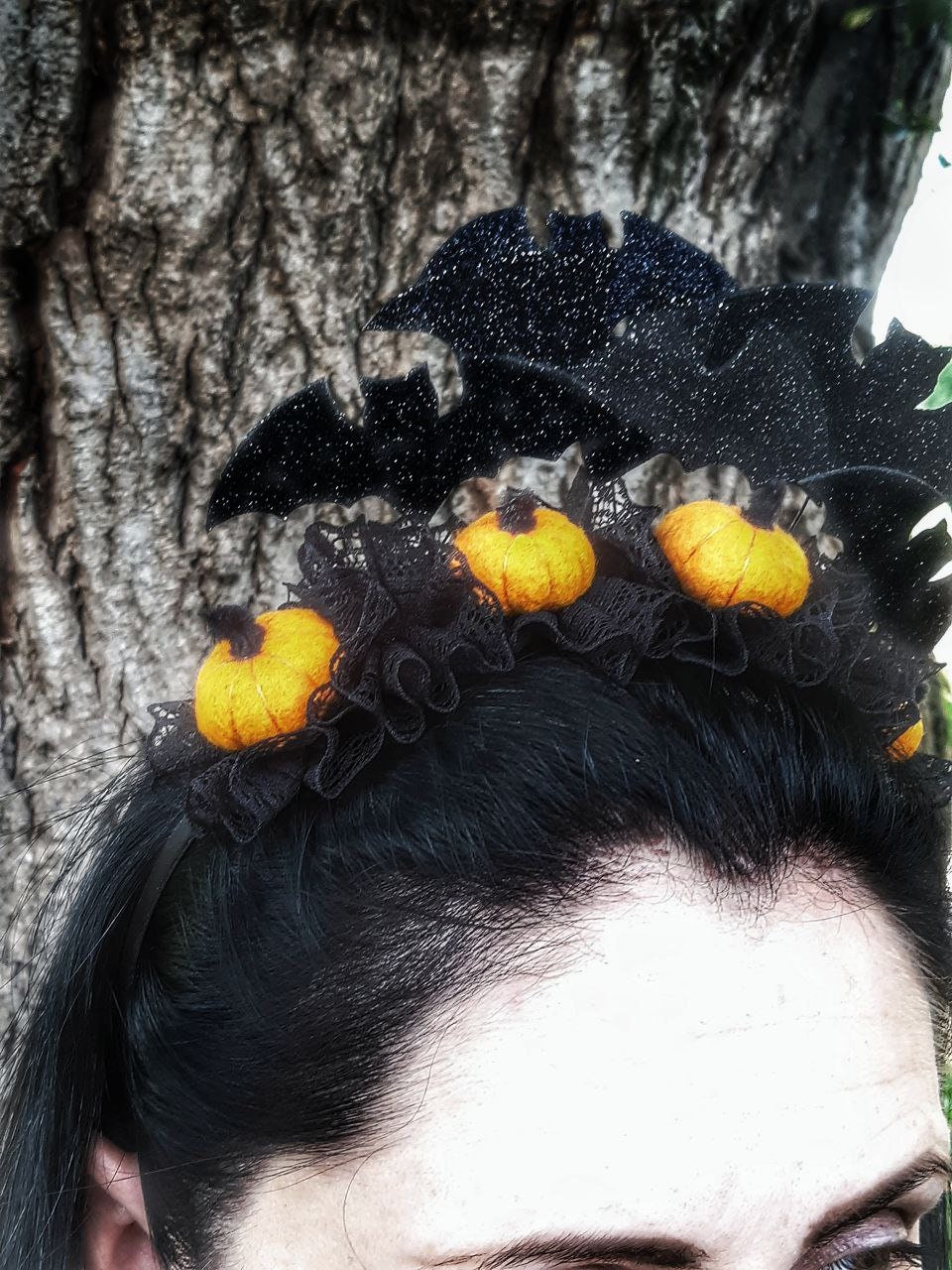 Halloween Crown Pumpkin Crown Bat Headband Halloween Bat - Etsy