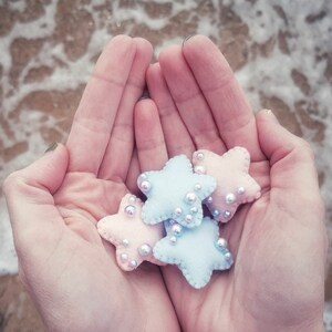 Blue Pink Starfish Hair Clips, Mermaid Starfish Beach Hair, Nautical ...