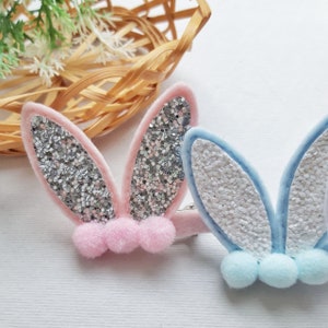SET 2 Bunny Ears Hair Clips, Easter Bunny Hair Bow, Easter Hair Clips ...