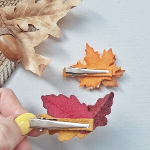 Maple Leaf Hairpin, Hairpin With Oak Leaves and Acorn, Autumn Clips ...