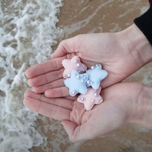 Blue Pink Starfish Hair Clips, Mermaid Starfish Beach Hair, Nautical ...