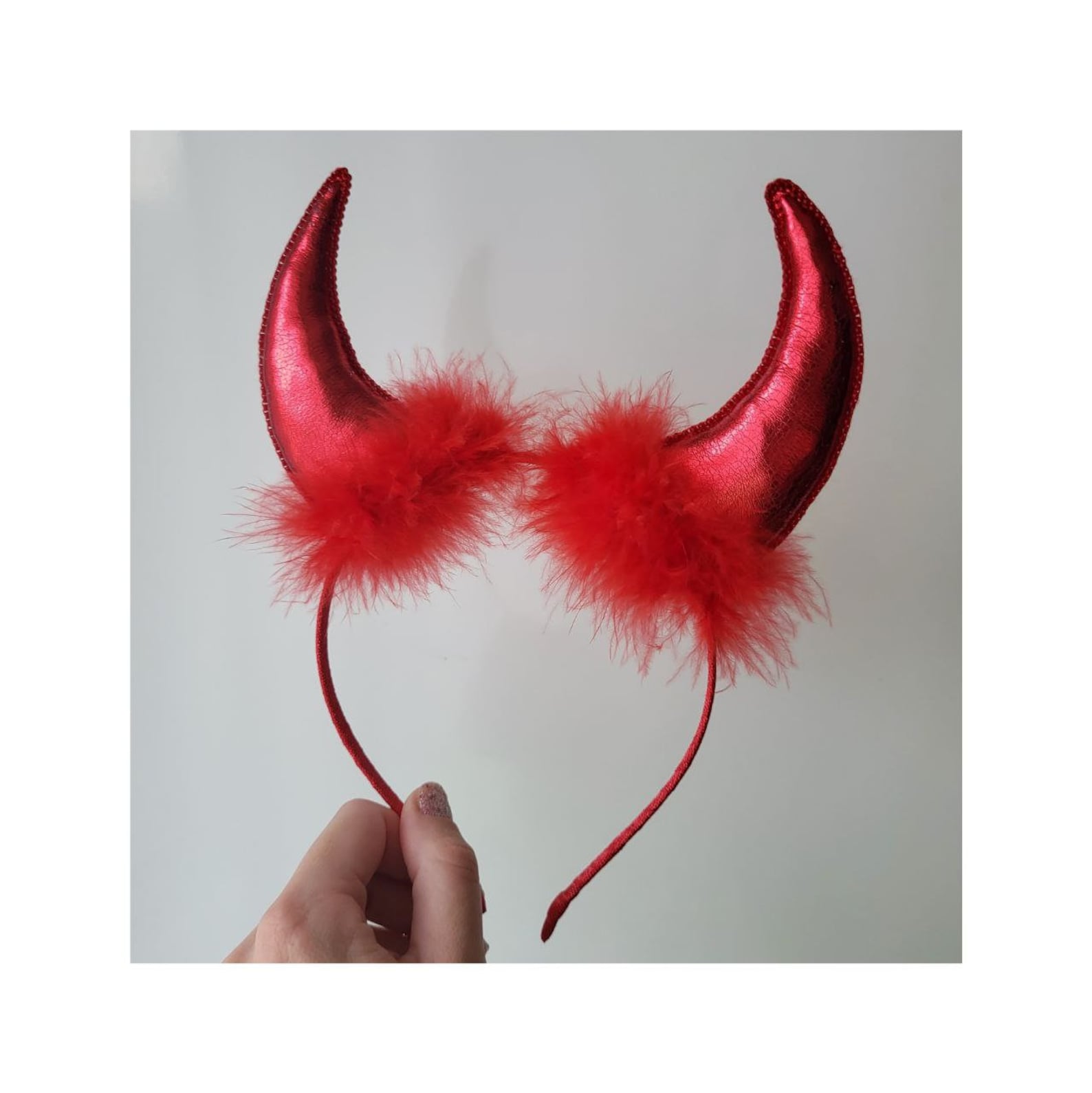Red Devil Horns Headband Halloween Costume, Demon Horns Headpiece ...