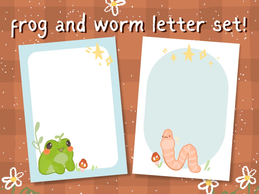 Printable Frog and Worm Letter Writing Set Toadstool - Etsy
