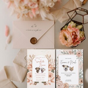 Custom Wedding Invitation With Dog Face, Digital Pet Wedding Invitation ...