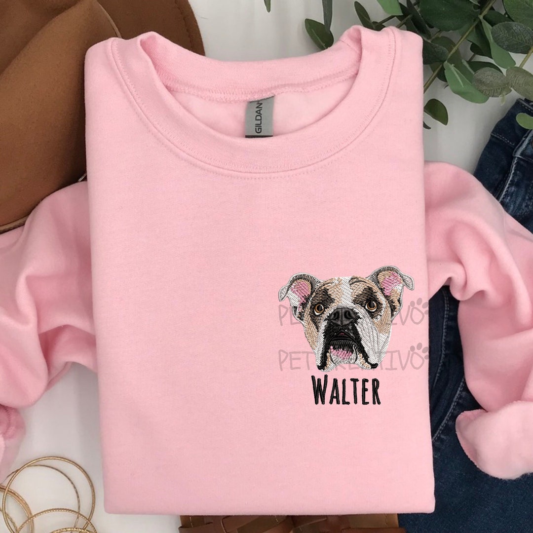 Custom EMBROIDERED Pet Sweatshirt, Custom Dog Portrait, Dog Sweatshirt ...