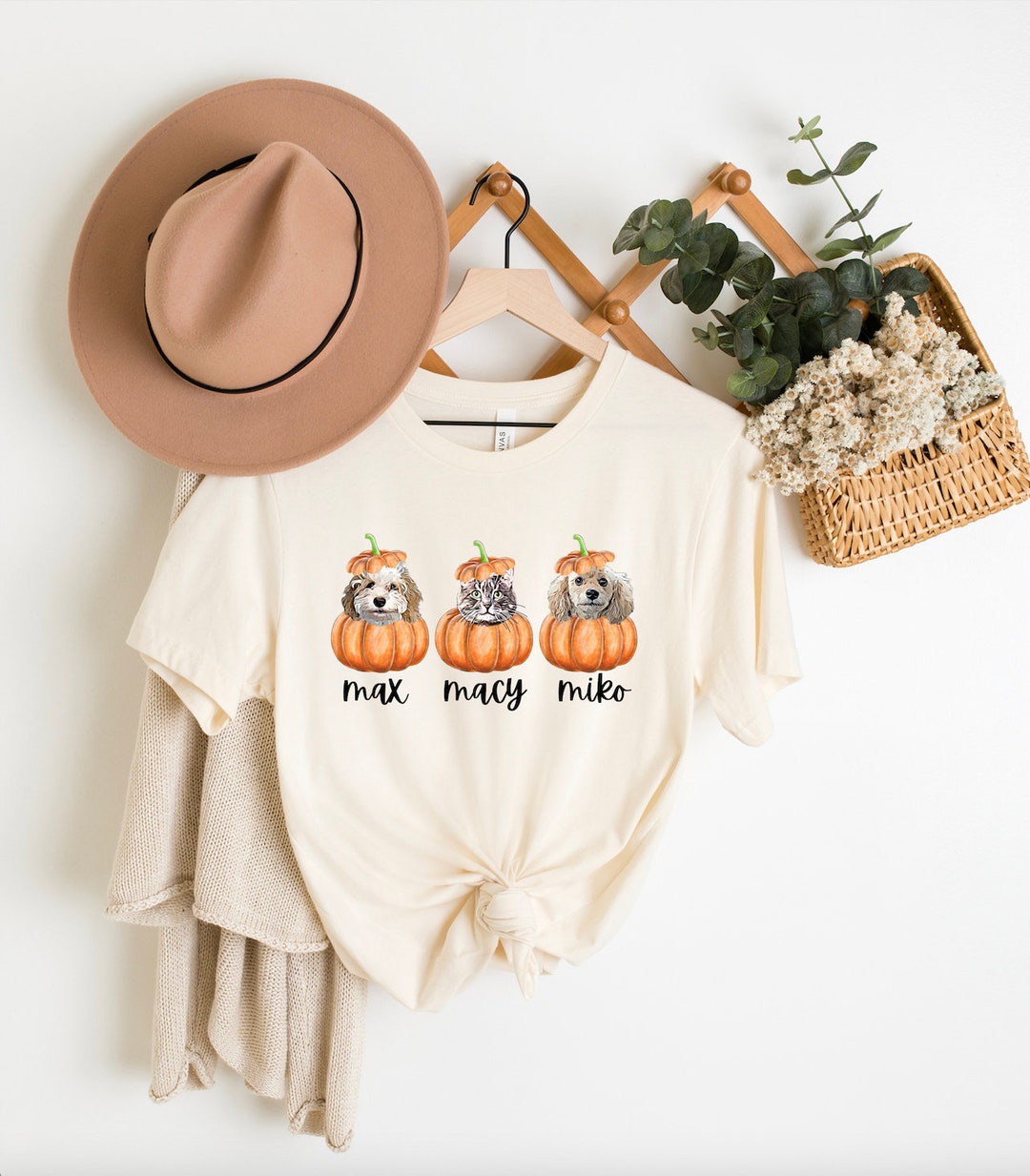 Personalized Dog Pumpkin Fall T-shirt, Pet Gifts, Funny Gift for Dog ...