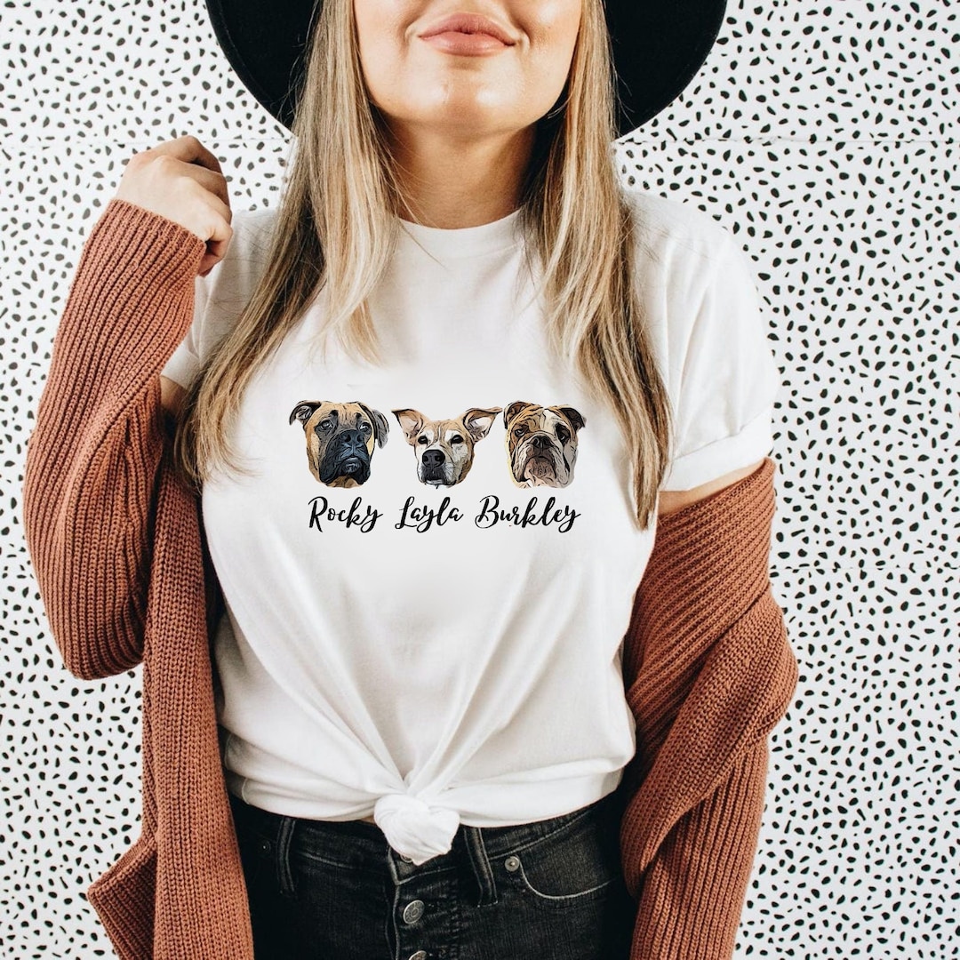Custom Dog T-shirt UNISEX, Pet Face T-shirt - Personalized T-shirt ...